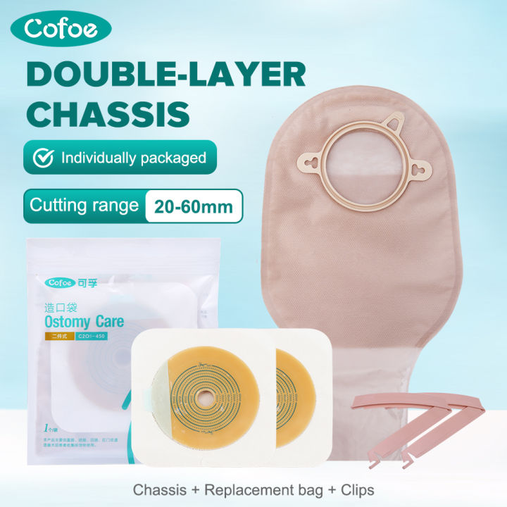 Cofoe 10pcs Two-piece Colostomy Stoma Bag 20-65mm Cut Size Ostomy Pouch ...