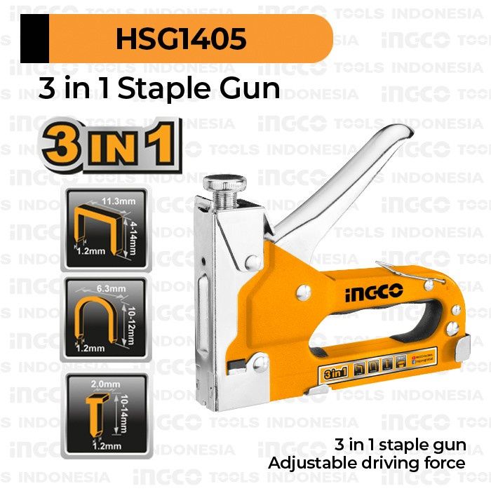 INGCO GUN TACKER ALAT STAPLES DAN PAKU TEMBAK 3in1 / STAPLE GUN INGCO 4 ...