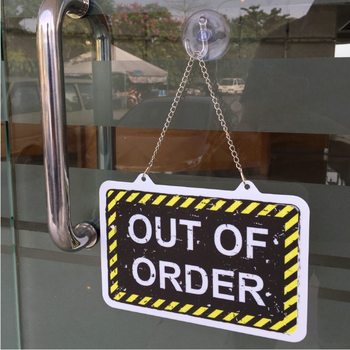 OUT OF ORDER / UNDER MAINTENANCE HANGING SIGN BOARD WITH CHAIN ...