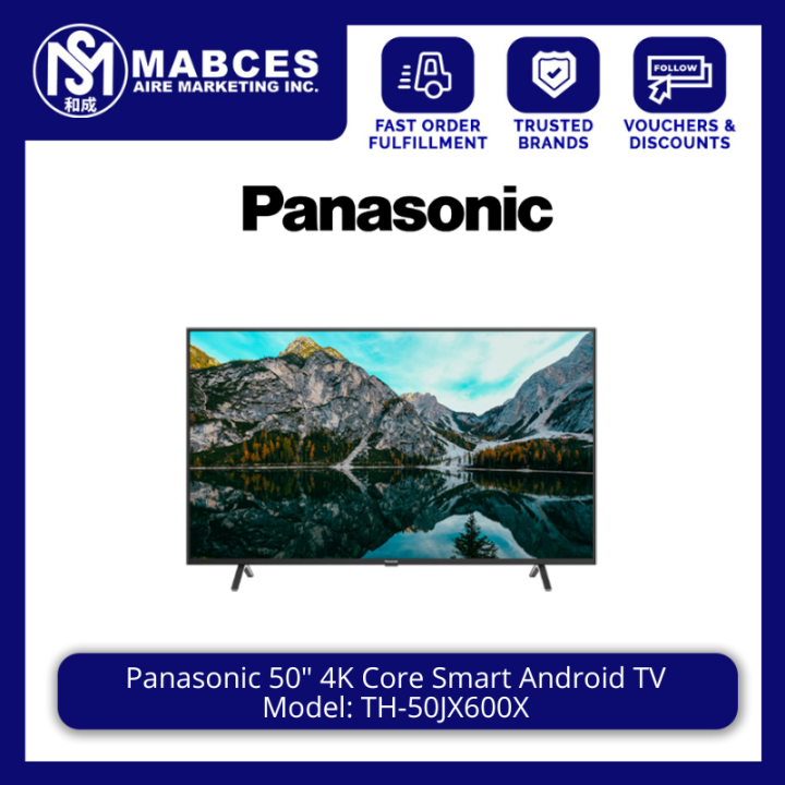 Panasonic 50" 4K Core Smart Android TV TH-50JX600X | Lazada PH