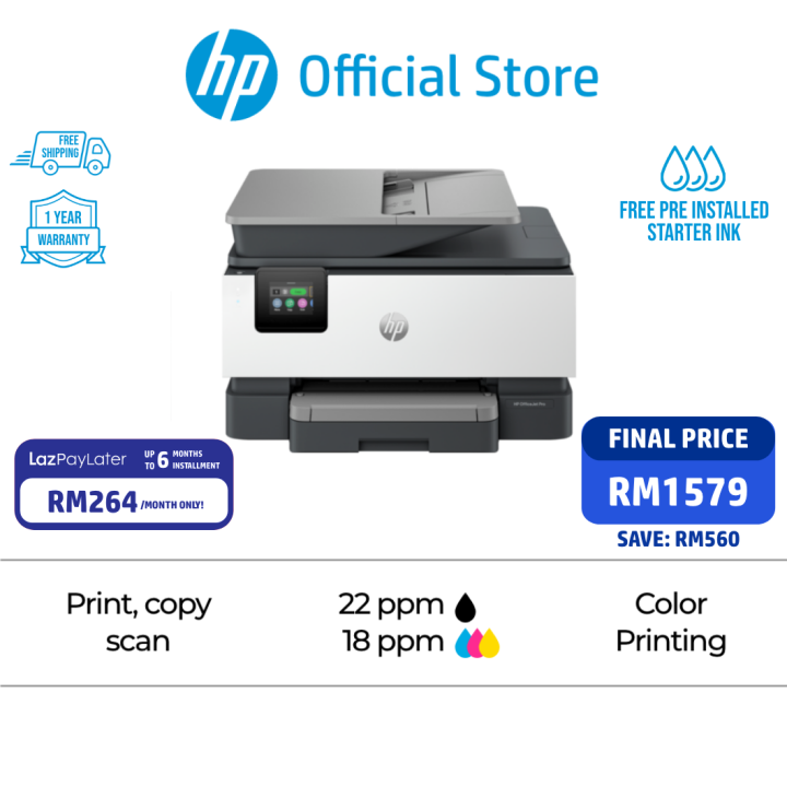 HP OfficeJet Pro 9130 All-in-One Printer | A4 | USB, Ethernet, Wi-Fi | Print, Scan, Copy, Fax ...