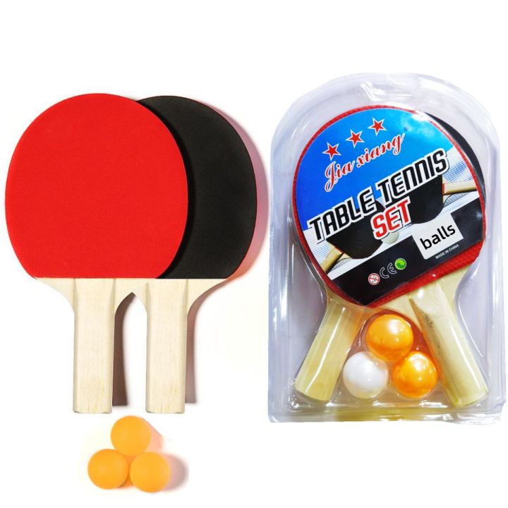 Table Tennis Racket Ping Pong Paddle Set with 2 Bats and 3 Ping Pong ...