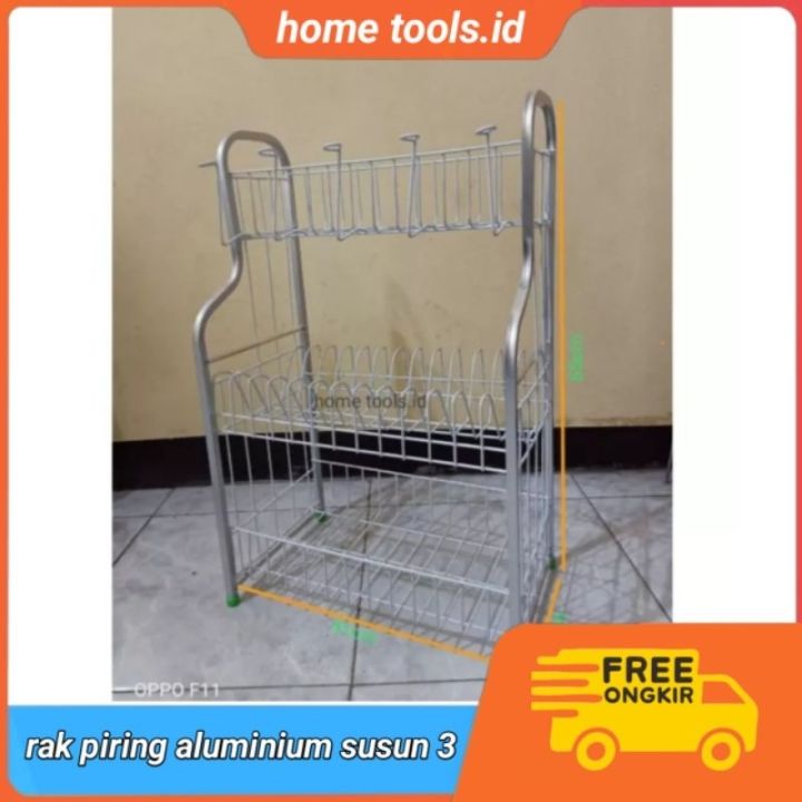 Rak piring aluminium 3 susun RPK & RPL/RAK STAINLESS STEEL/RAK DAPUR ...