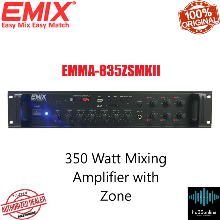 EMIX EMMA835ZSMKII 350W MIXING AMPLIFIER c/w 6 ZONES | Lazada