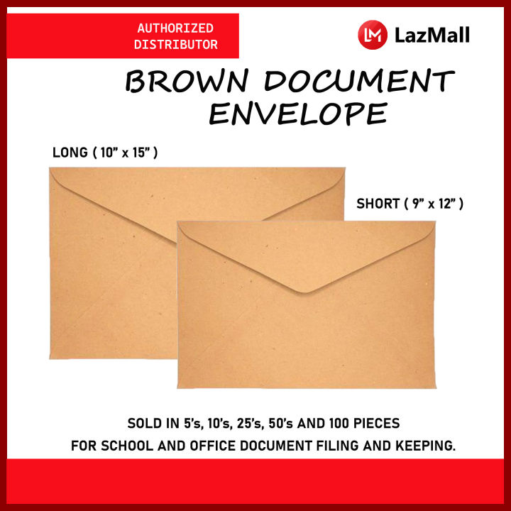 Brown Document Envelope Short & Long Size | Lazada PH