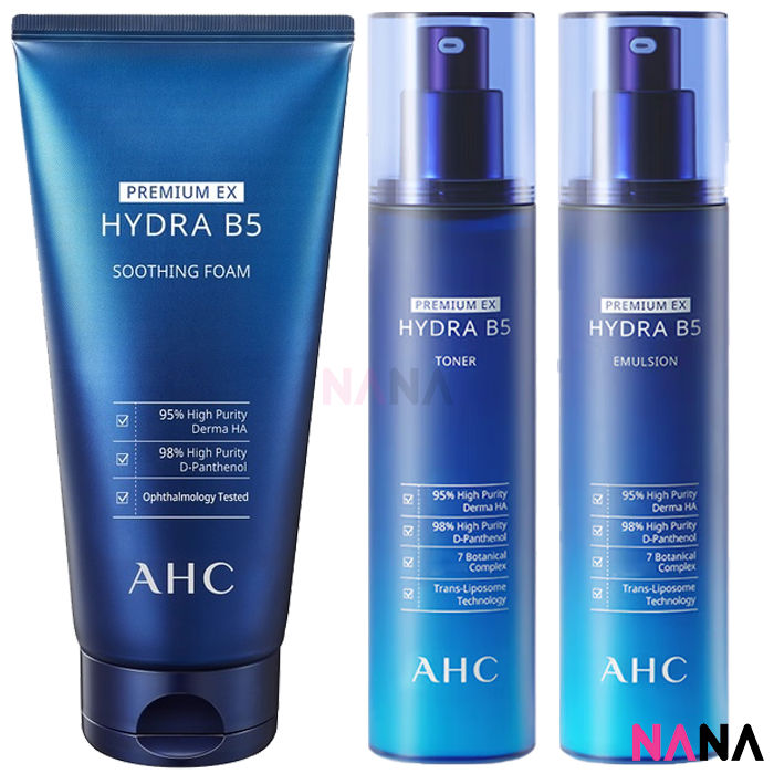 AHC Premium Ex Hydra B5 Set: Toner 140ml + Lotion 140ml + Soothing Foam 180ml | Lazada