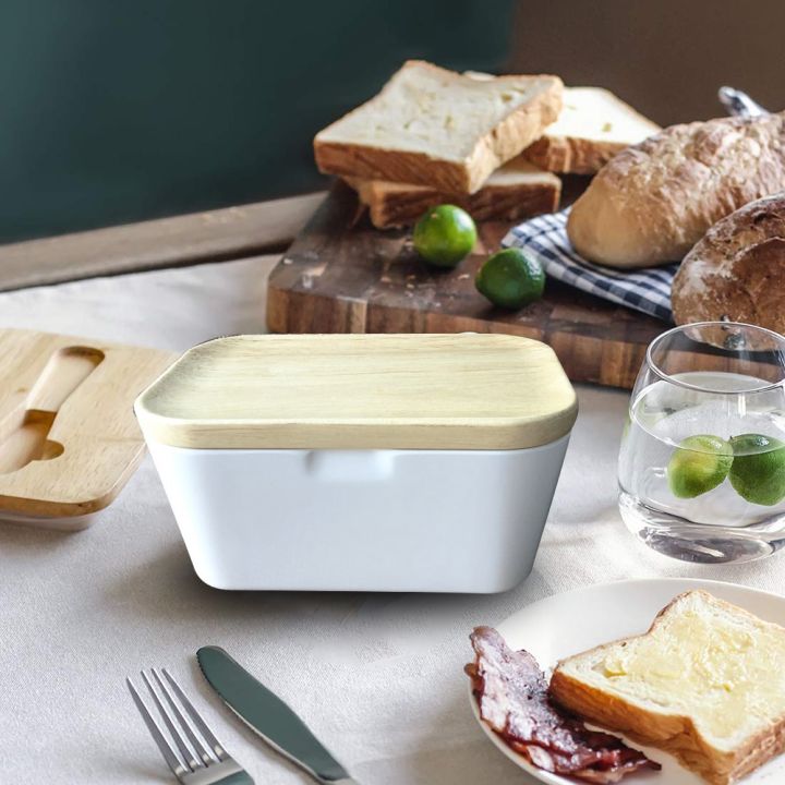 Butter Box Dish With Lid Holder Storage Container Wood Box Hotel ...