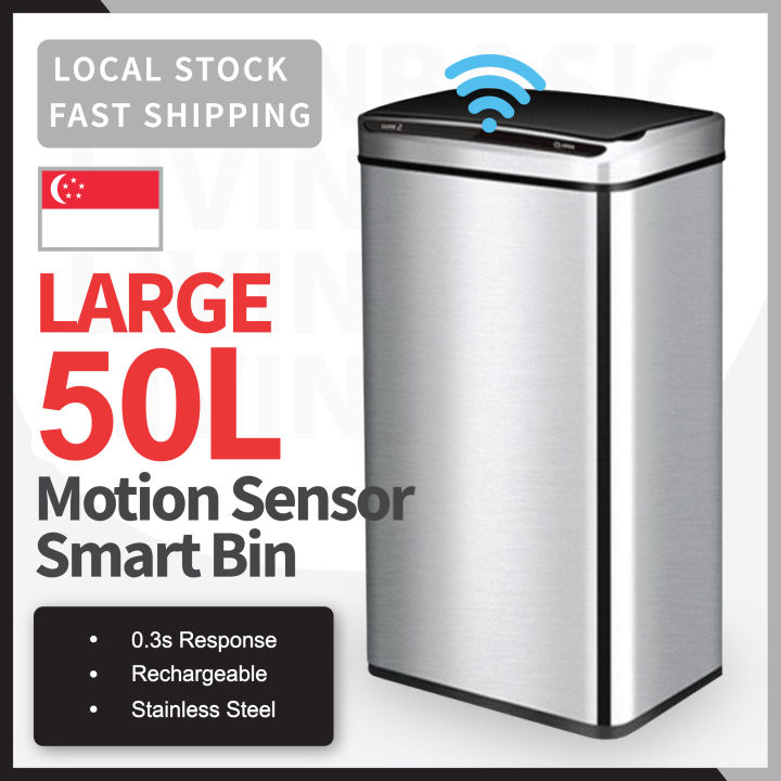 🌟SG INSTOCK🌟 50L Sensor Bin Smart Dustbin / Rubbish Bin / Stainless ...