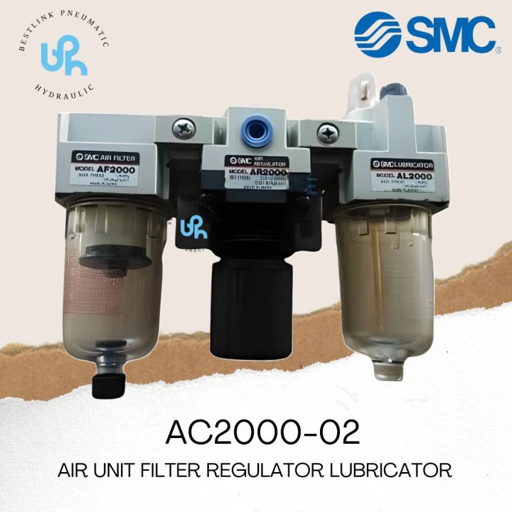AC2000-02 SMC AIR UNIT FILTER REGULATOR LUBRICATOR AC2000-02D | Lazada ...
