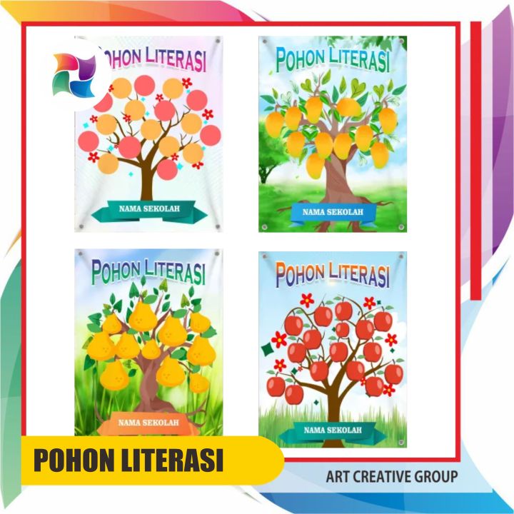 Spanduk, Banner Pohon Literasi Untuk Sekolah SD/ MI/ TK/ PAUD/ TA'AM ...