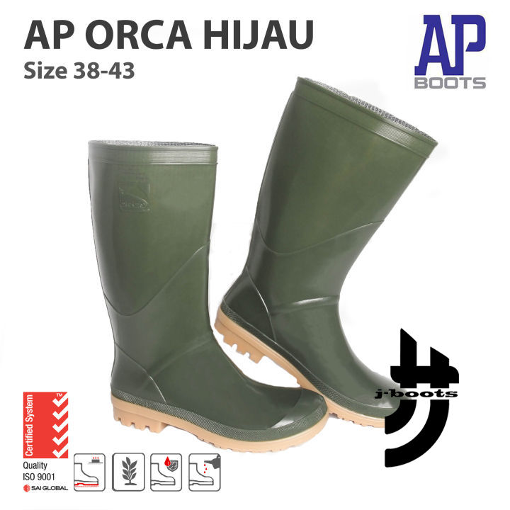AP Boots AP Orca Sepatu boot Tinggi Hijau Sepatu Perikanan Perkebunan ...
