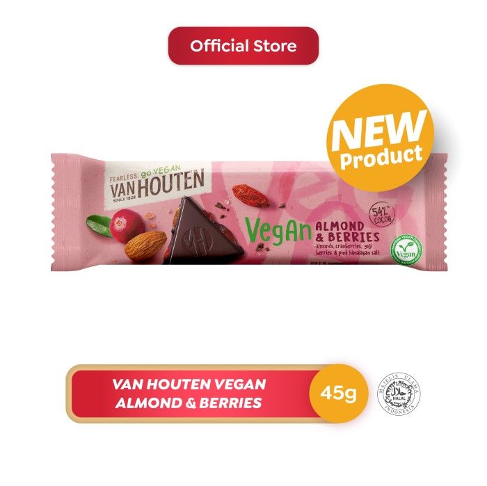 Van Houten Cokelat Vegan Almond & Berries 45 g | Lazada Indonesia