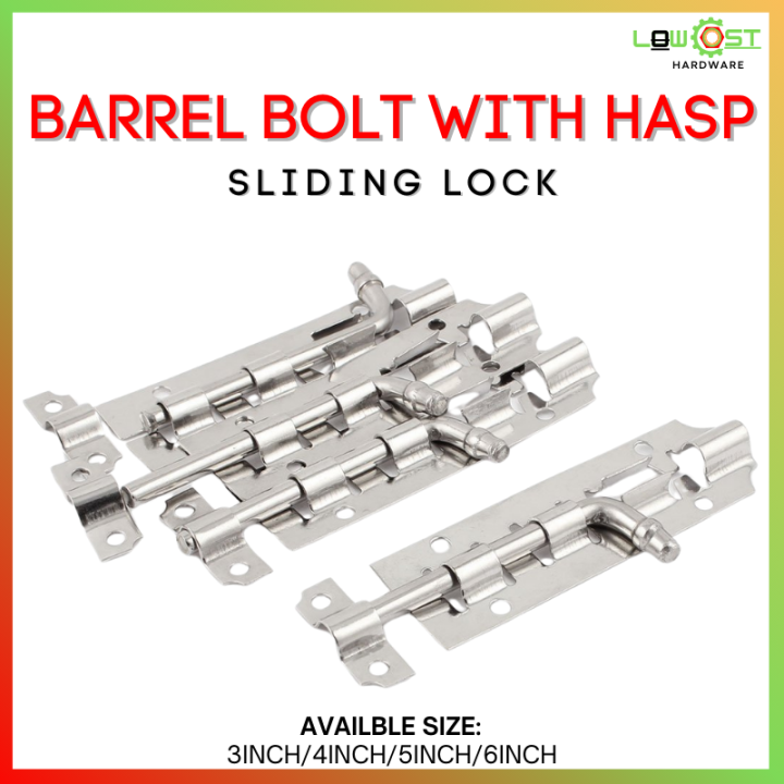 Sliding Lock Barrel Bolt Latch with Hasp LowCost Hardware | Lazada PH