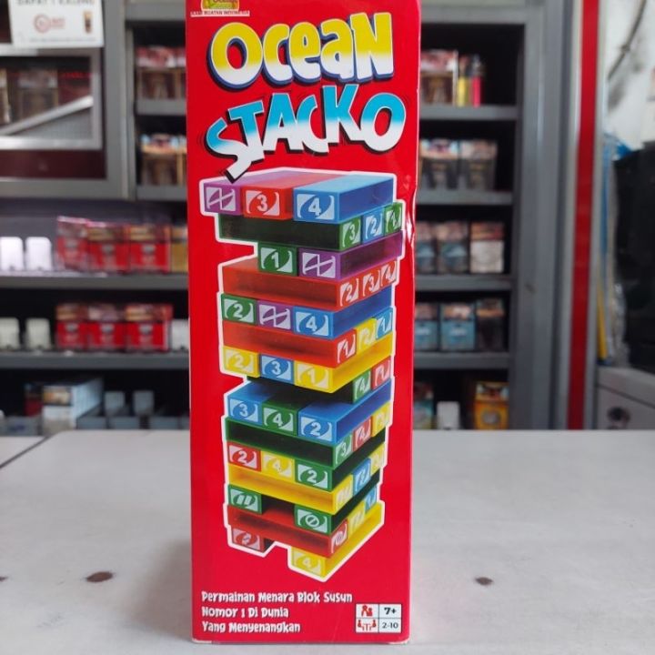 Mainan edukasi anak ocean stacko balok susun /blok stacko susun Tower ...