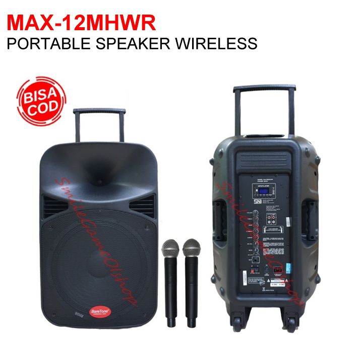Speaker Portable Baretone Max-12MHWR Speaker Wireless MAX-12MHWR ...