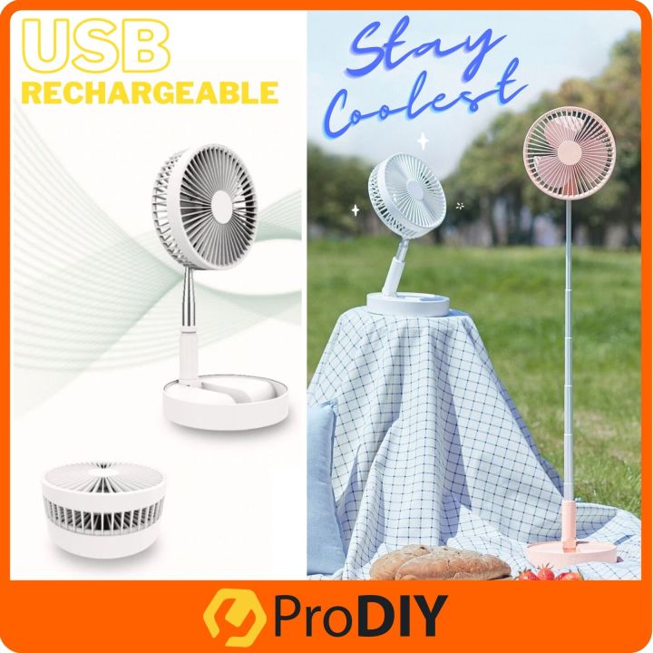 NEW 3 Speed USB Mini Portable Fan Floor Standing Foldable Rechargeable ...