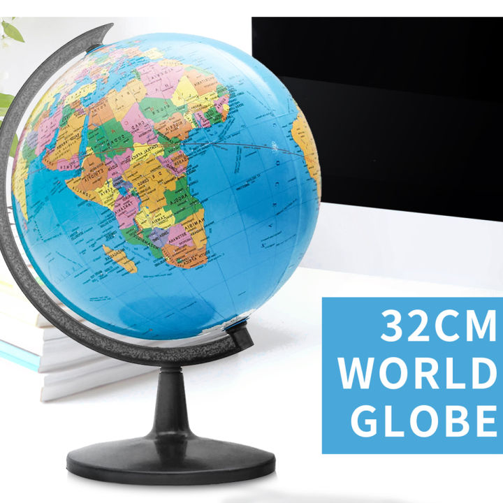 32cm Rotating World Globe Earth Map Rotating Stand Geography Globe Kids ...