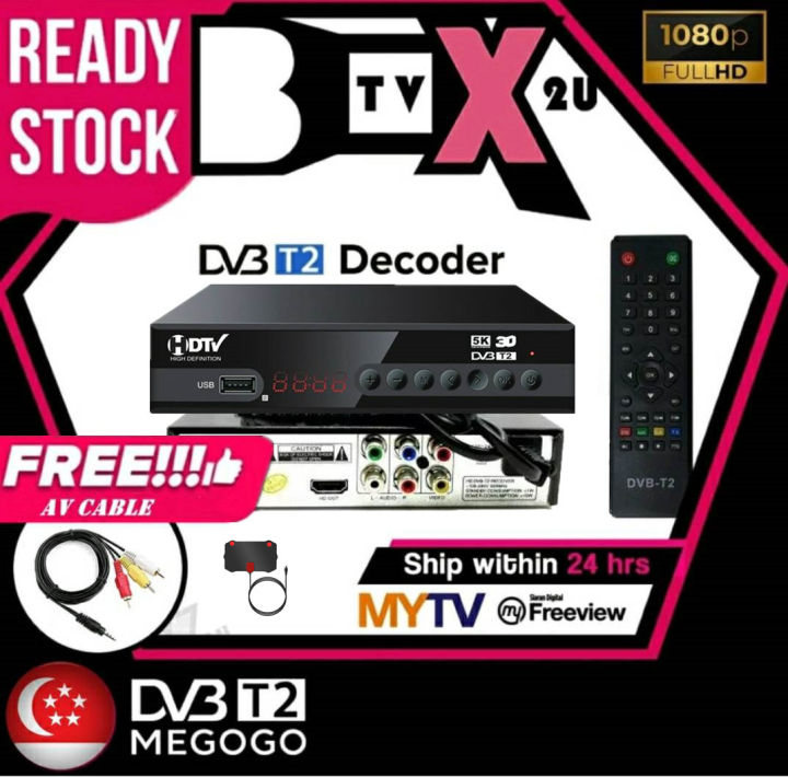 MYTV Myfreeview Decoder Full Set UHF TV Decoder Dekoder MY TV DVB T2 ...