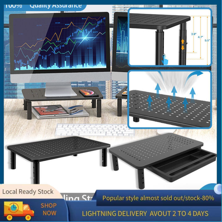 2021 New Monitor Stand Riser 3 Height Adjustable With Mesh Platform ...