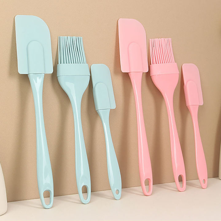 Set(3pcs) Silicone baking scraper three piece set scraper oil brush ...