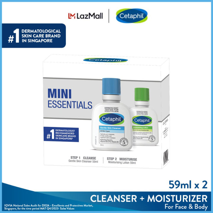 CETAPHIL Mini Essentials (Gentle Skin Cleanser 59ml & Moisturizing ...