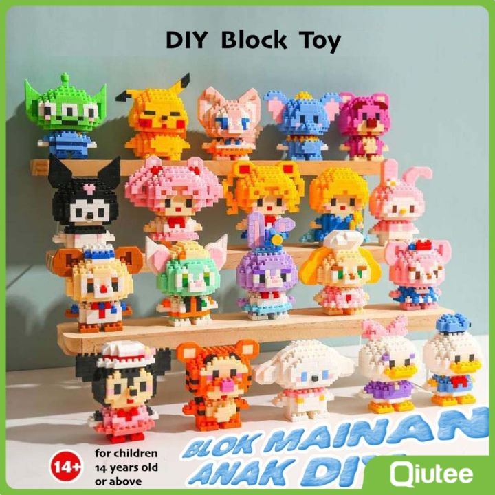 Mini Blocks Cute Small Building Block Assembled Small Sanrio Particles ...