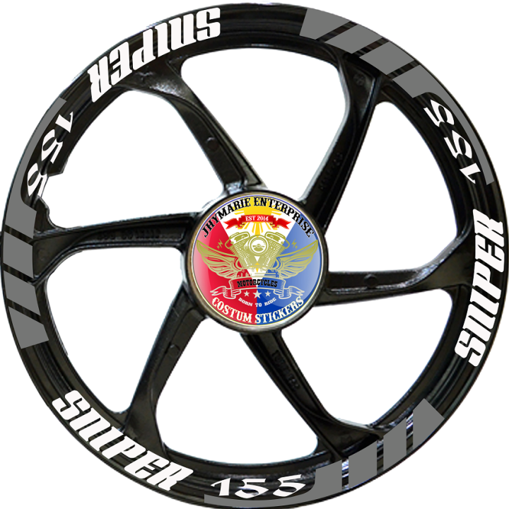 mags stickers for YAMAHA SNIPER 155, set for 2 wheels front and rear ...