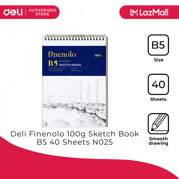 Deli N025 Finenolo 100g Sketch Book B5 40 Sheets | Lazada PH