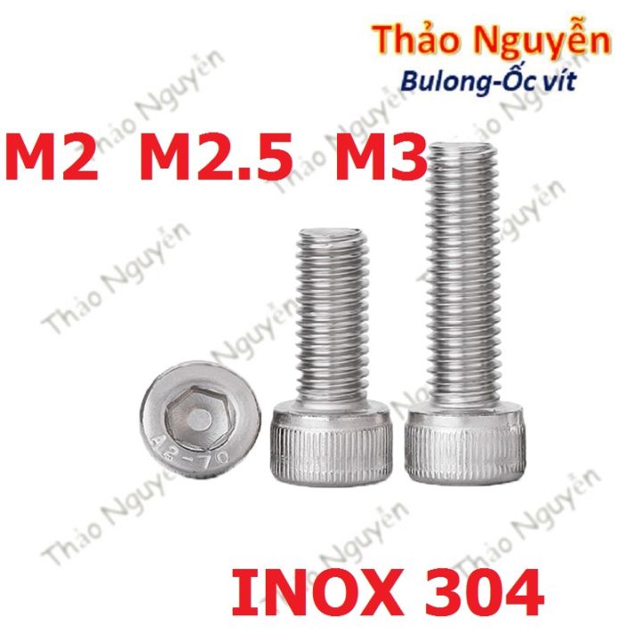 Bulong lục giác đầu trụ Inox 304 M2 M2.5, Ốc lục giác inox 304 | Lazada.vn