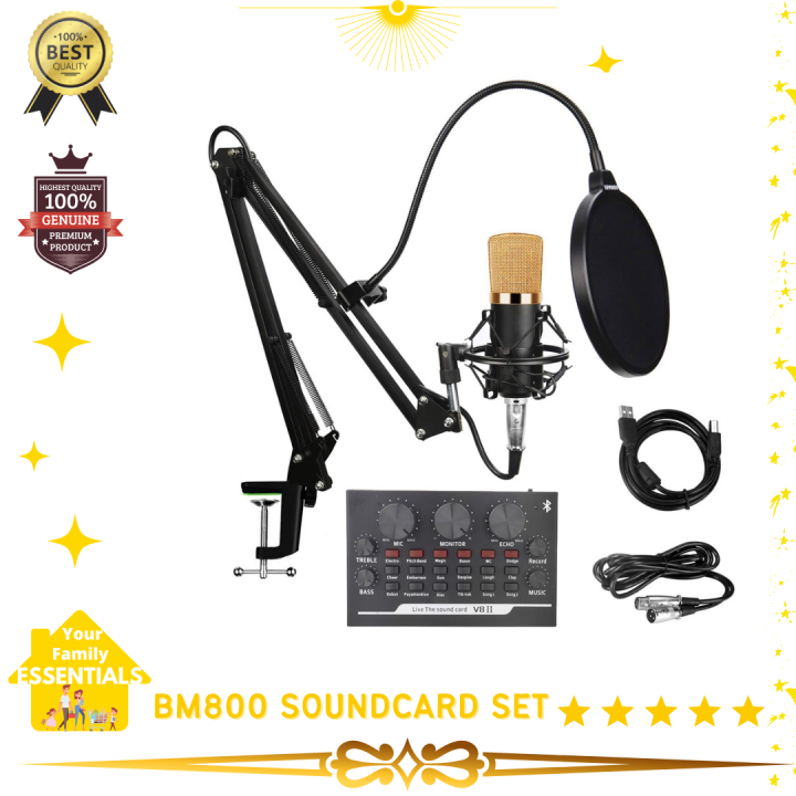 Original BM-800 condenser microphone with v8 soundcard | Lazada PH