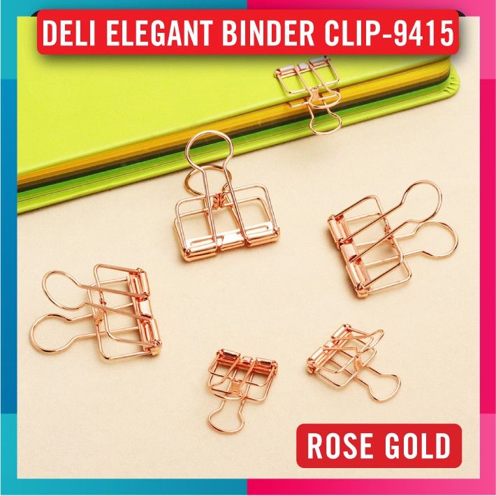 DELI ELEGANT 32MM BINDER CLIP 6PCS PER PACK / HIGH QUALITY ROSE GOLD ...