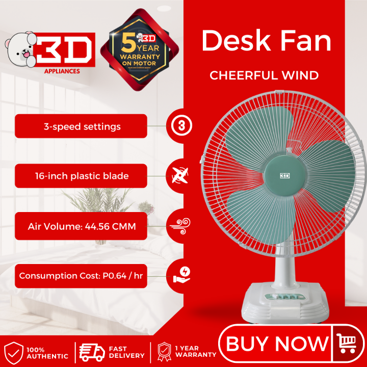 3D DF40CW Cheerful Wind Desk Fan | Lazada PH