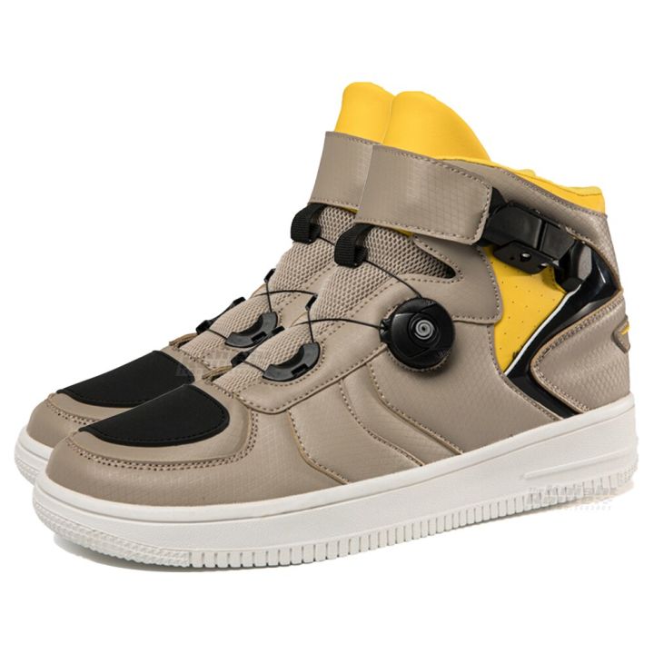 SUJ Casual Style รองเท้าบู๊ทมอเตอร์ไซค์สีดำ | Lazada.co.th