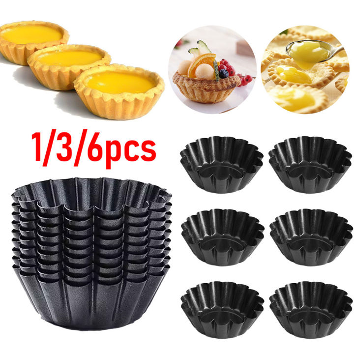 [Warm Homie] 1/3/6pcs Reusable Mini Round Non-stick Tart Pan Tartlet ...
