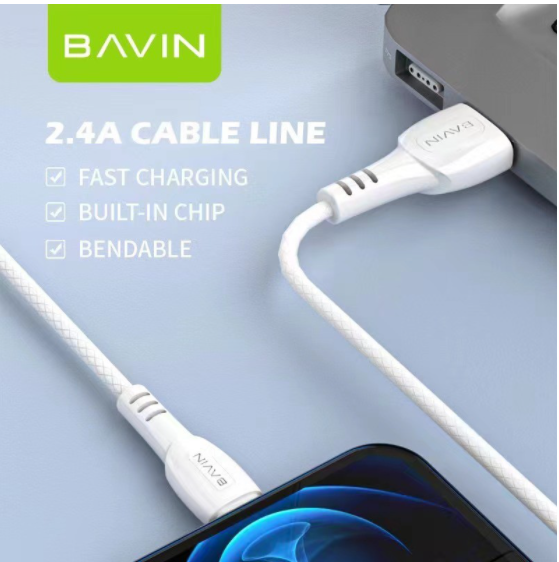 BAVIN CB221 2.4A USB Fast Charing Data Cable Rounded Strong Cable Wire ...