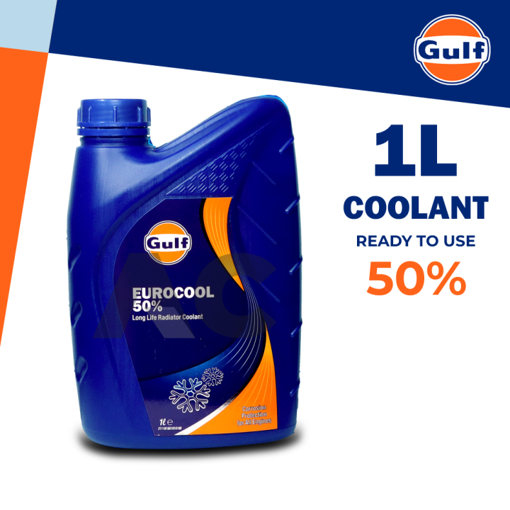 GULF Eurocool 50% Coolant Ready to Use 1 Liter (Green Color Coolant ...