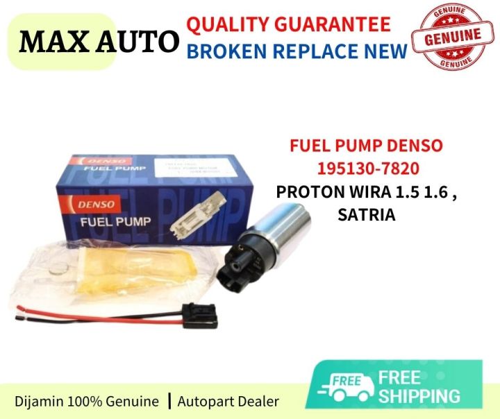 Fuel Pump Denso Original 195130-7820 For Proton Wira 1.5 1.6 Satria ...
