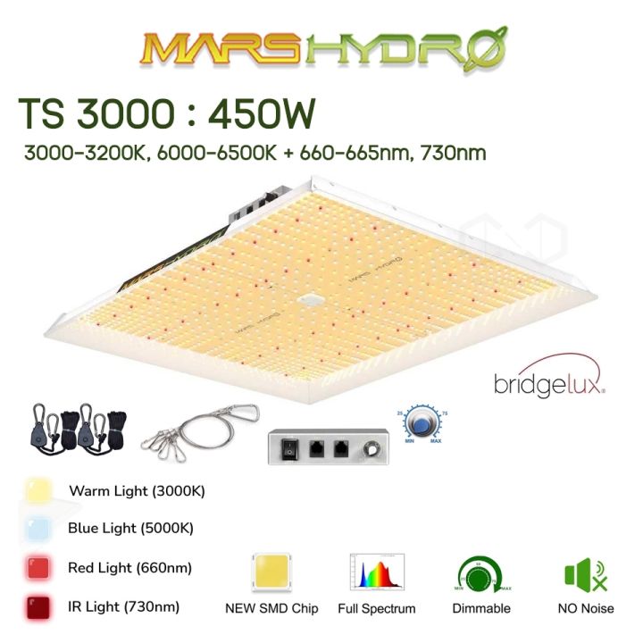 Mars Hydro ไฟปลูกต้นไม้ LED MarsHydro Mars TSW3000 LED Full Spectrum ...