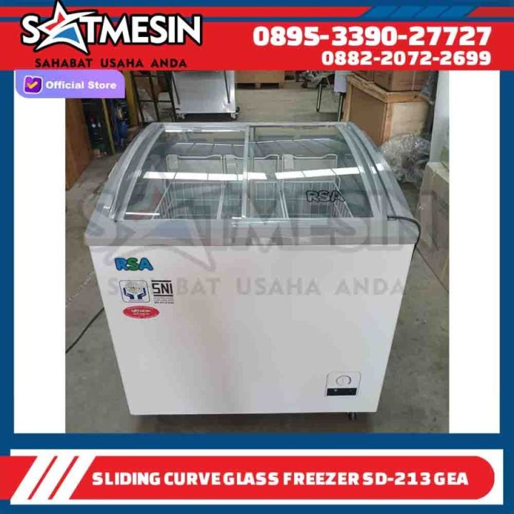 FREEZER ES KRIM GEA SD-213 PINTU KACA CEMBUNG GESER SLIDING FREEZER ...