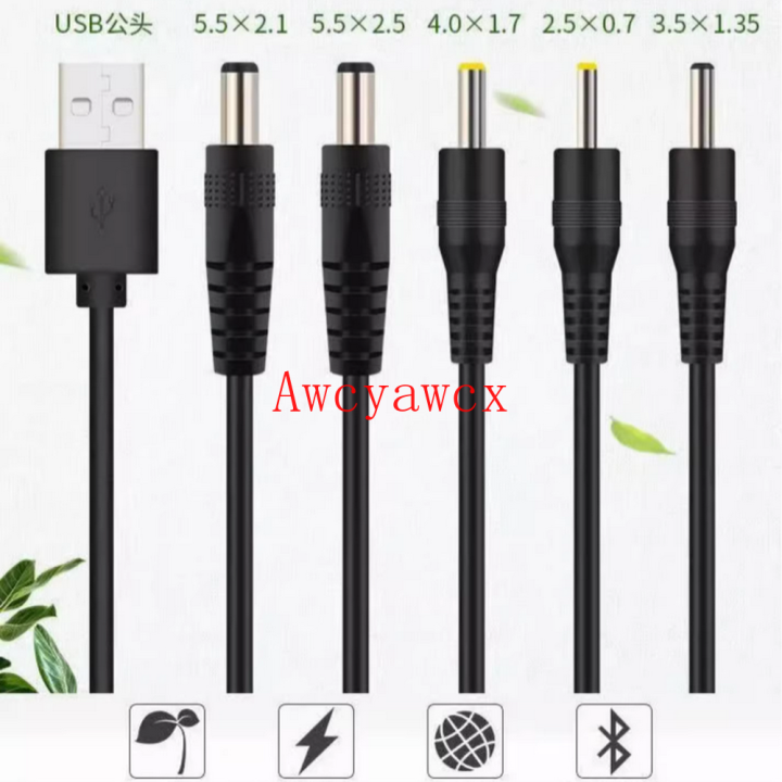 USB A female To male 5.5mm 2.1mm 4.0mm 1.7mm 3.5mm 1.35mm 2.5mm 0.7mm Connector 5V DC Charger ...