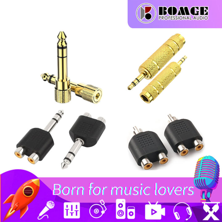 BOMGE Audio adapter Connector Splitter 6.5MM Male Jack Stereo to 3.5MM ...