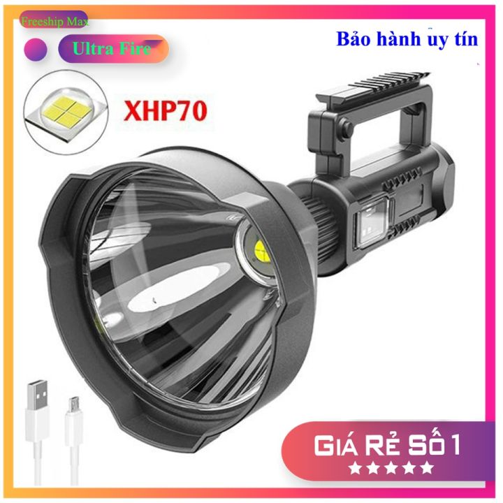 Đèn pin siêu sáng - Đèn pin cầm tay W591 chiếu xa 500m có chân đế, sạc pin lithium 8000mAh, đèn ...