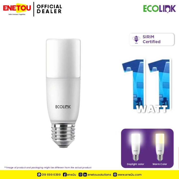 ECOLINK 11W DLSTICK E27 1CT/12 APR (3000K | 6500K) | Lazada