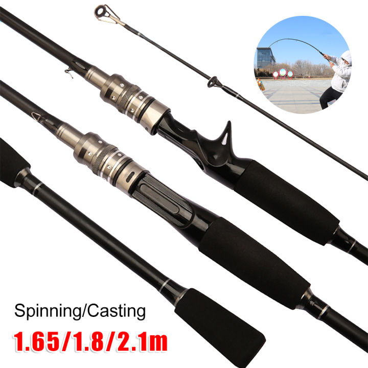 POKICH Fishing Rod 1.65m/1.8m Fiberglass Spinning Casting Fishing Rod ...