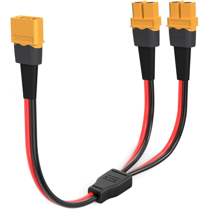 XT60 Y Splitter,12AWG XT60 1 Male to 2 Female Connector Cable for UAV ...