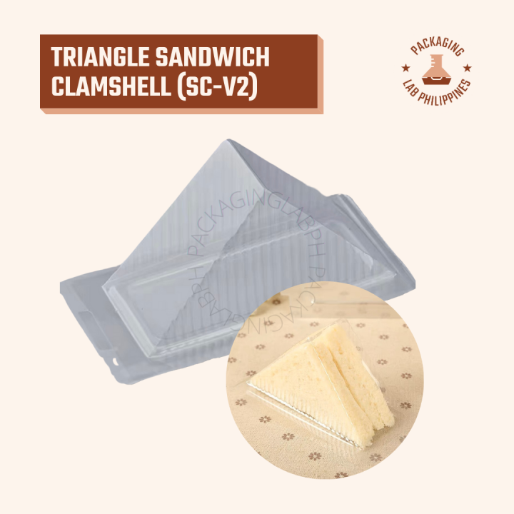 [50pcs] Plastic Sandwich Clamshell Triangle Sandwich Box (3 SIZES ...