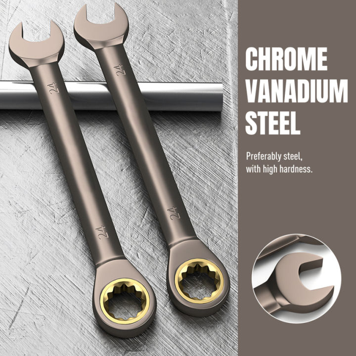 1pcs 8mm 10mm Dual-use quick plum ratchet wrench industrial-grade small opening dual-use wrench ...