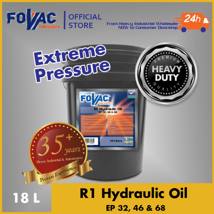 FOVAC R1 Hydraulic Oil EP 32, 46 & 68 - 18L | Lazada