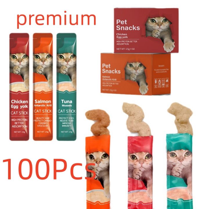 100pcs/50pcs/30pcs Mixed Cat Treat Cat Strip Treat 16g Cat Snack Pet ...
