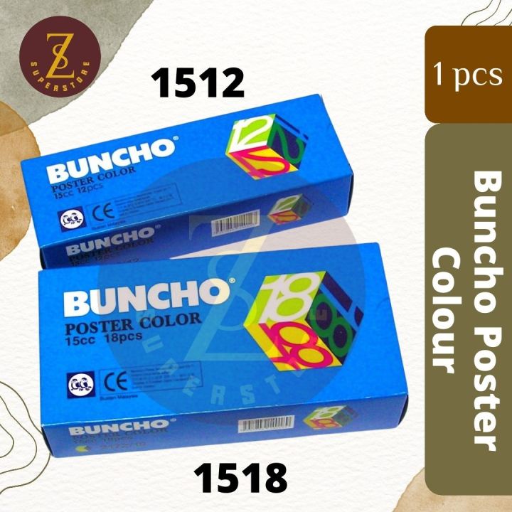 Buncho Poster Colour 1512 & High Quality Poster Colour 1518 (18 Colors ...
